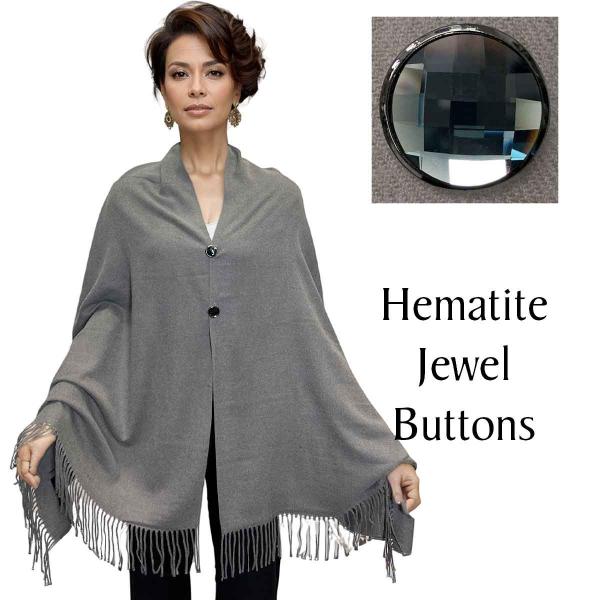 Wholesale534 - Cashmere Feel Button Poncho/Shawls/Jeweled