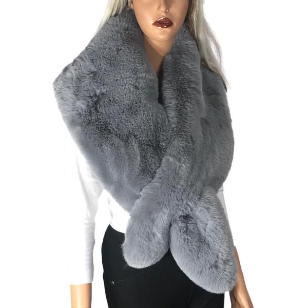 WholesaleLC3801 - Faux Rabbit Stole